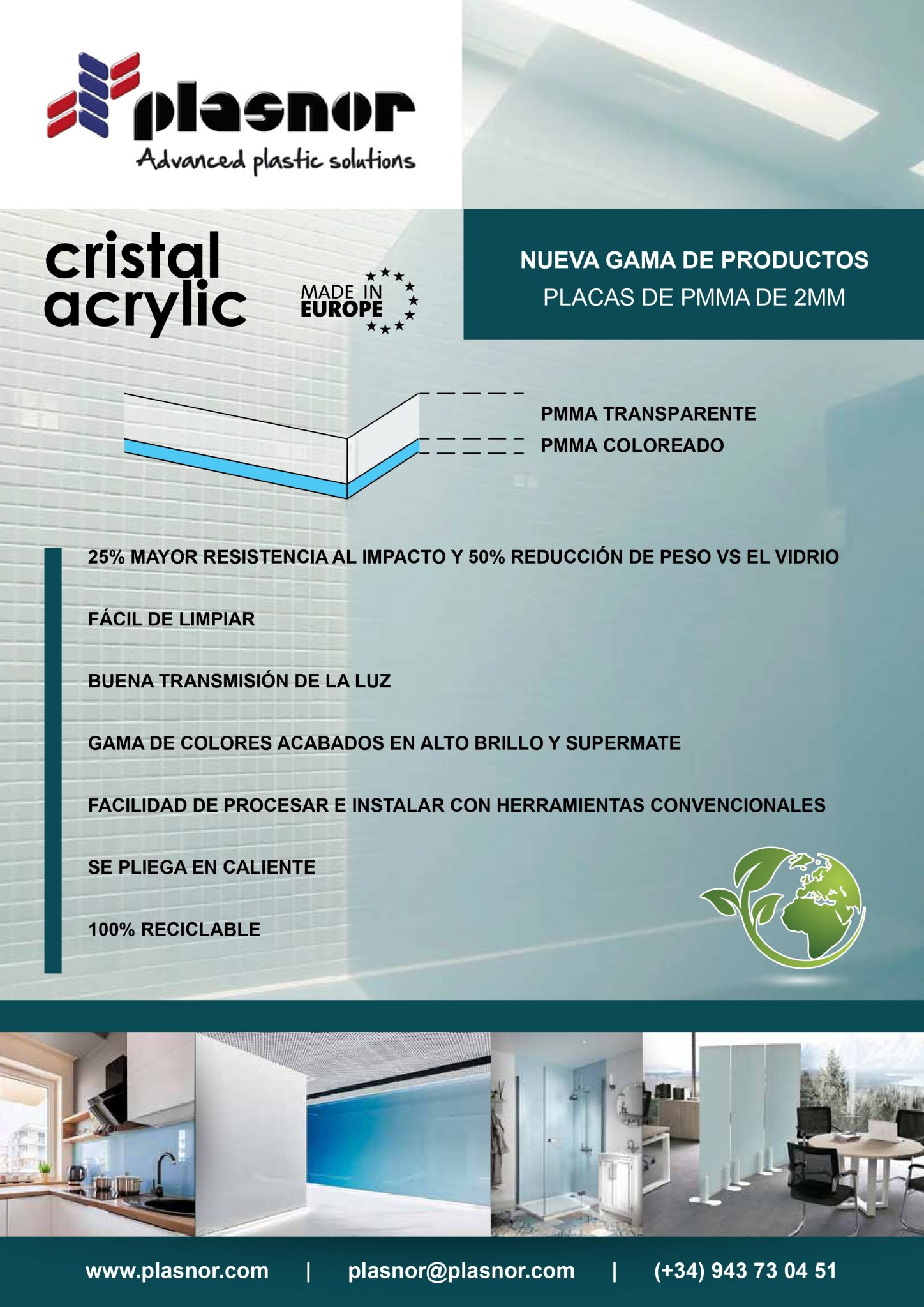 2MM PMMA plates - Plasnor